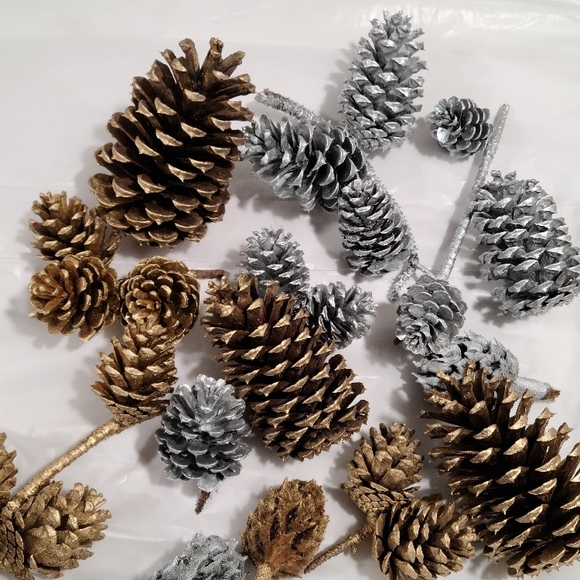 Holiday | Sale Holiday Pine Cone Decoration Set Gold And Silver | Poshmark